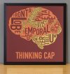 Brain Anatomy Art 12.5" x 12.5" Right Brained Red Screenprint