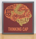 Brain Anatomy Art 12.5" x 12.5" Right Brained Red Screenprint