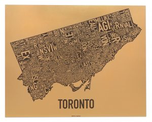 Typographic City Neighbourhood Maps for Cities in Canada