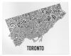 Toronto Neighbourhood Map Artwork 30" x 24" Classic Black & White Poster