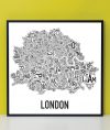 London Neighbourhood 24" x 24" Classic Black & White Poster