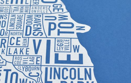 Chicago Neighborhood Map 18" x 24" North Siders Limited Edition Screenprint