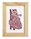 Brain Anatomy Art Mini Letterpress Print