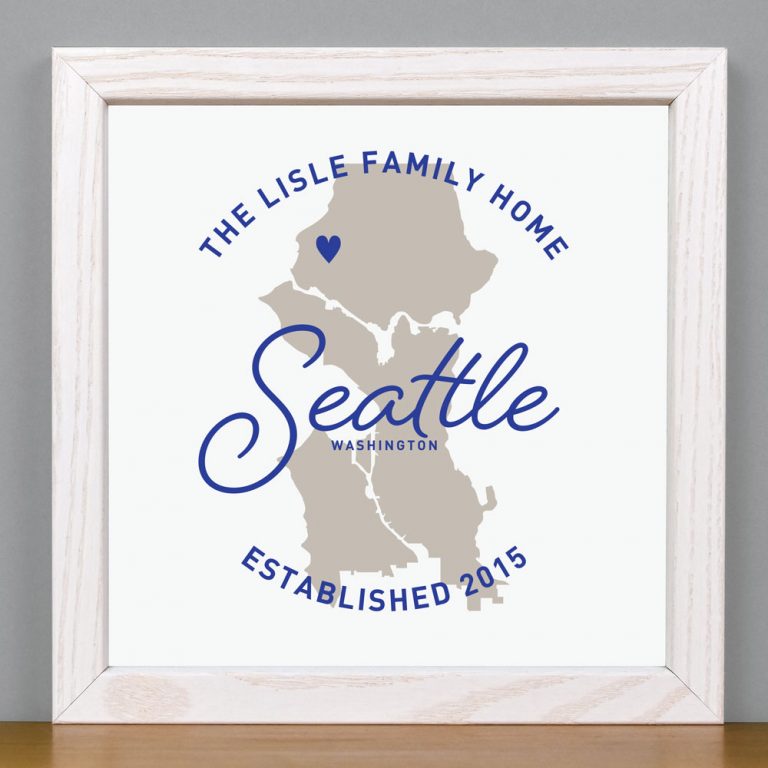Seattle Family Home 8" x 8" Personalized Print