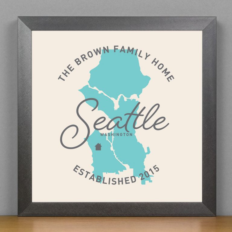 Seattle Family Home 8" x 8" Personalized Print
