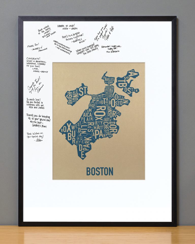 Boston Neighborhoods Map Posters & Prints - Unique, Modern Wall Decor