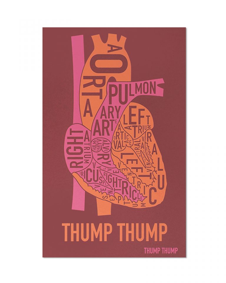 Heart Anatomy Typographic Art Prints - Human Heart Design by Ork Posters