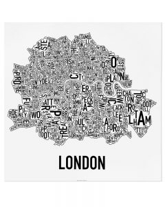 London Neighbourhood 24" x 24" Classic Black & White Poster
