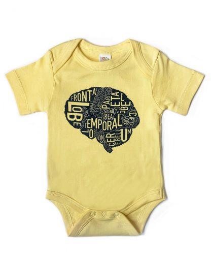 Brain Typographic Anatomy Baby Onesie