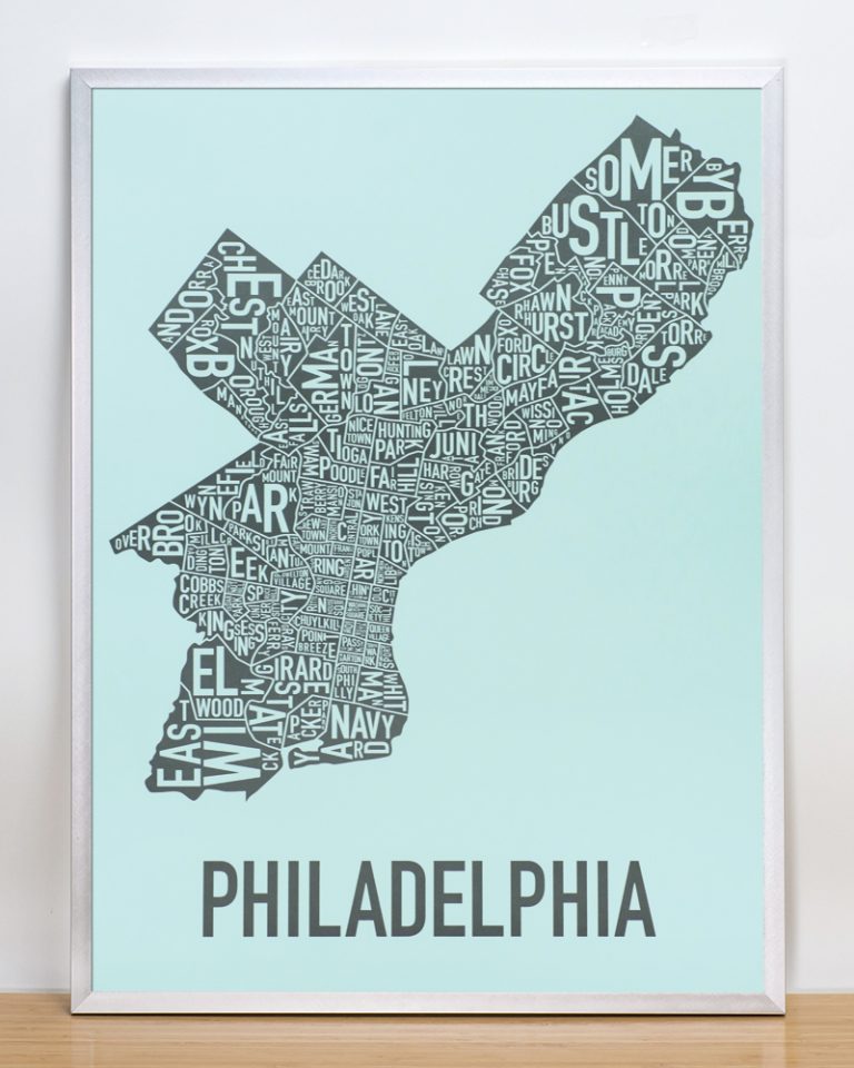 Philadelphia Neighborhood Map 18" x 24" On The Streets Of Poster