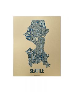 Seattle Neighborhood Type Map Posters & Prints - Made in the USA