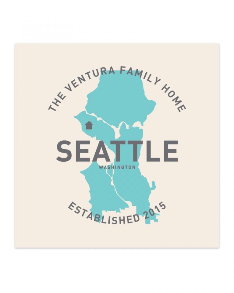 Seattle Neighborhood Type Map Posters & Prints - Made in the USA